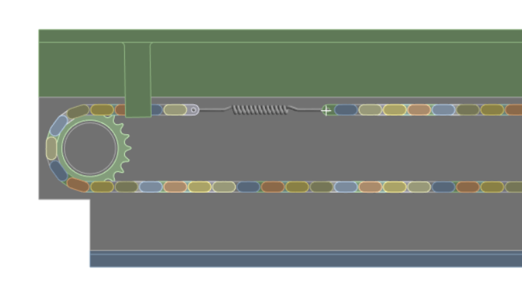 How to Add an Inline Spring Into a Chain Drive Created Using Ansys Motion